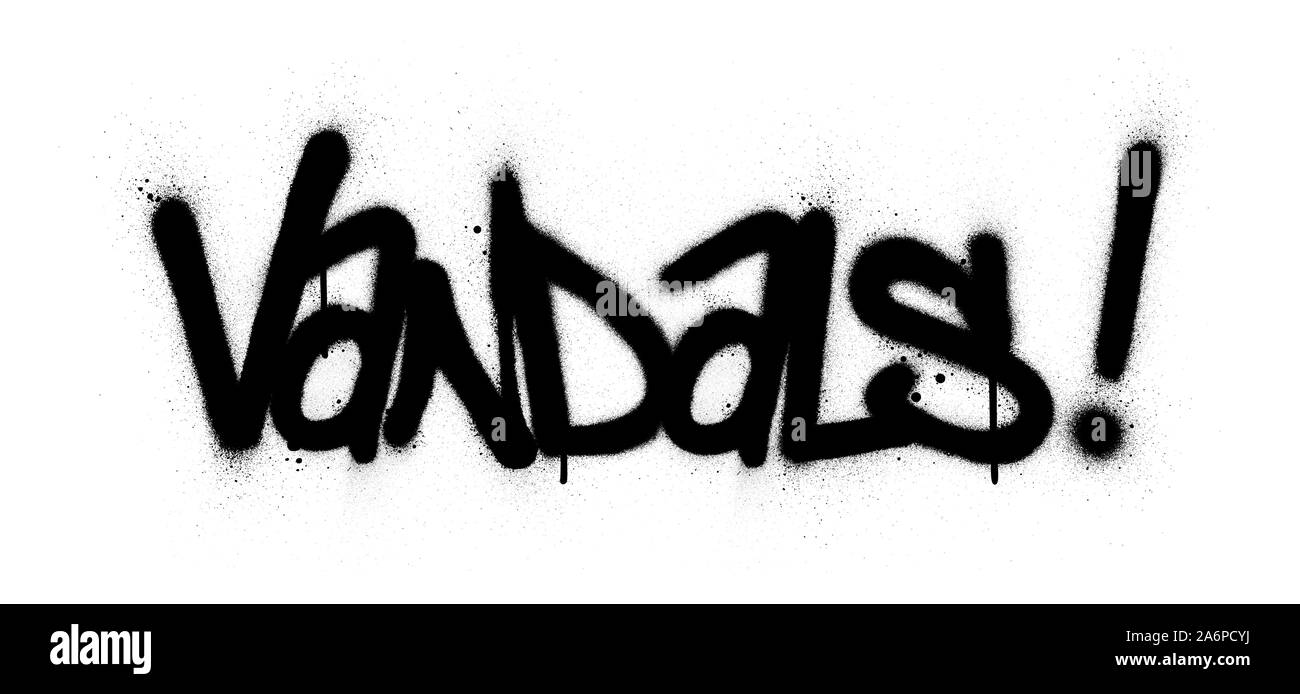 graffiti vandals word sprayed in blaack over white Stock Vector Image ...