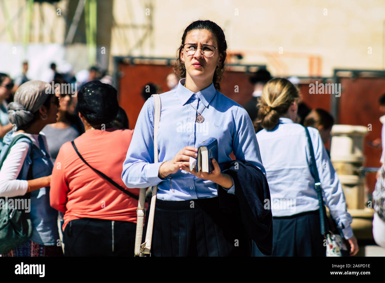 Jerusalem Israel October 06, 2019 View of unknowns Israeli young girls ...