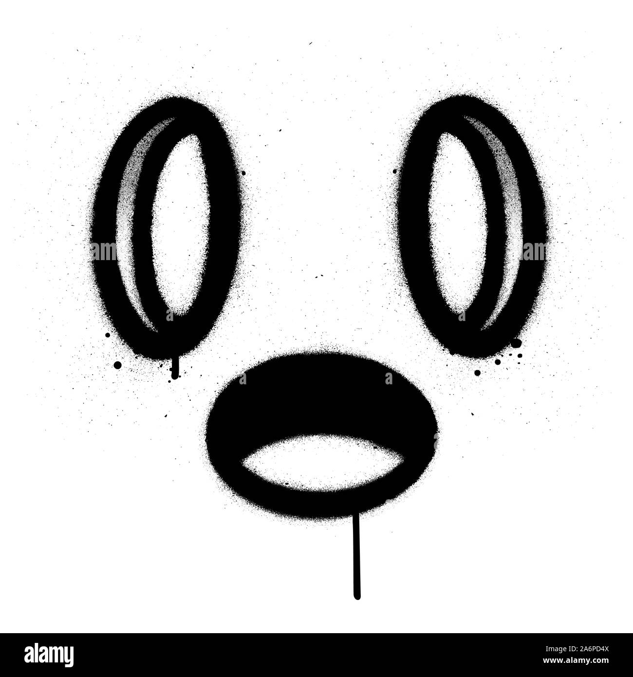 graffiti square monster icon sprayed in black over white Stock Vector ...