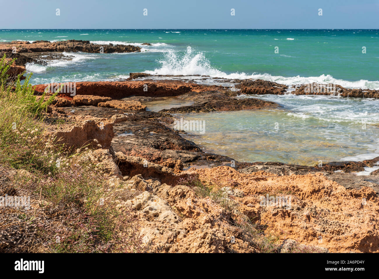Colors and atmosphere of the Puglia sea. Italy Stock Photo - Alamy