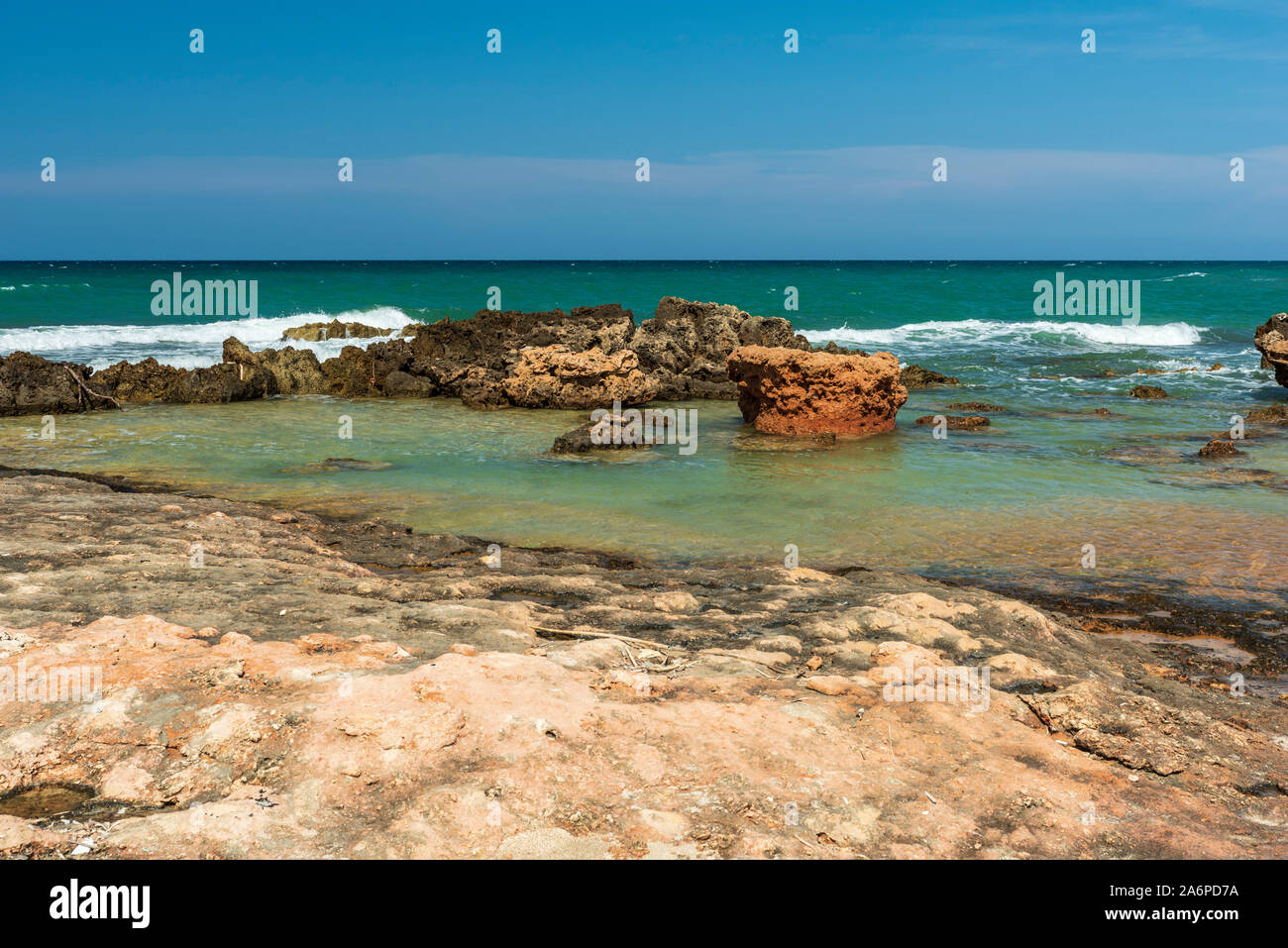Colors and atmosphere of the Puglia sea. Italy Stock Photo - Alamy
