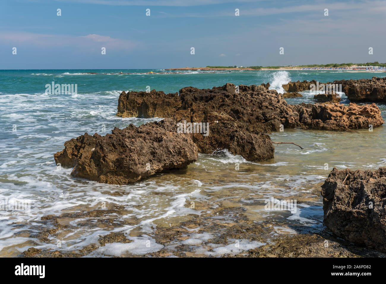 Colors and atmosphere of the Puglia sea. Italy Stock Photo - Alamy