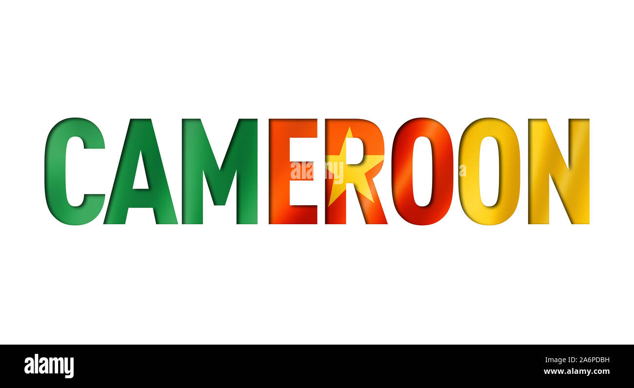 cameroonian flag text font. cameroon symbol background Stock Photo - Alamy