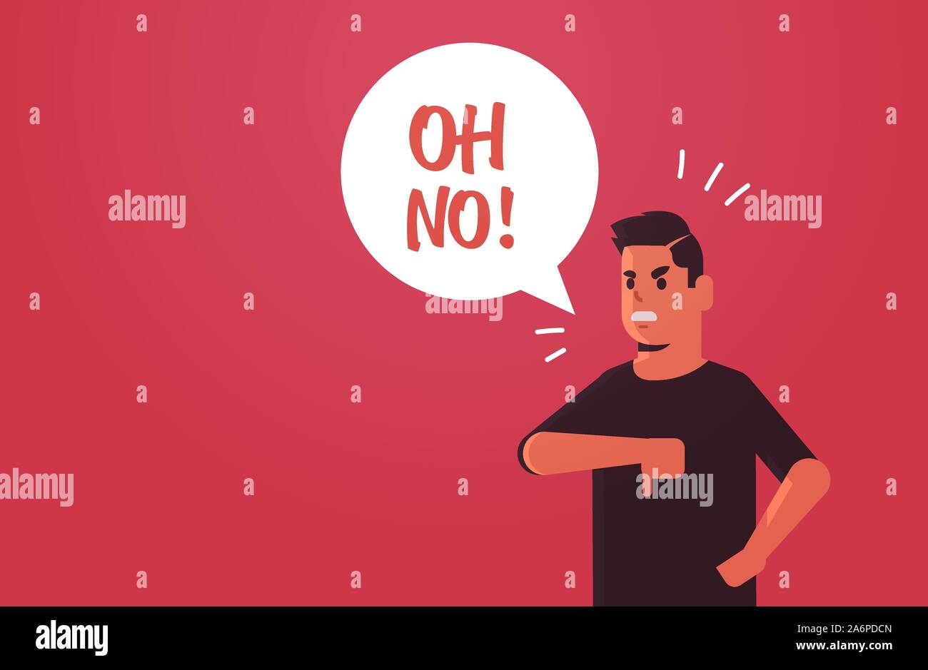 angry unhappy man saying oh NO speech balloon with NO scream ...