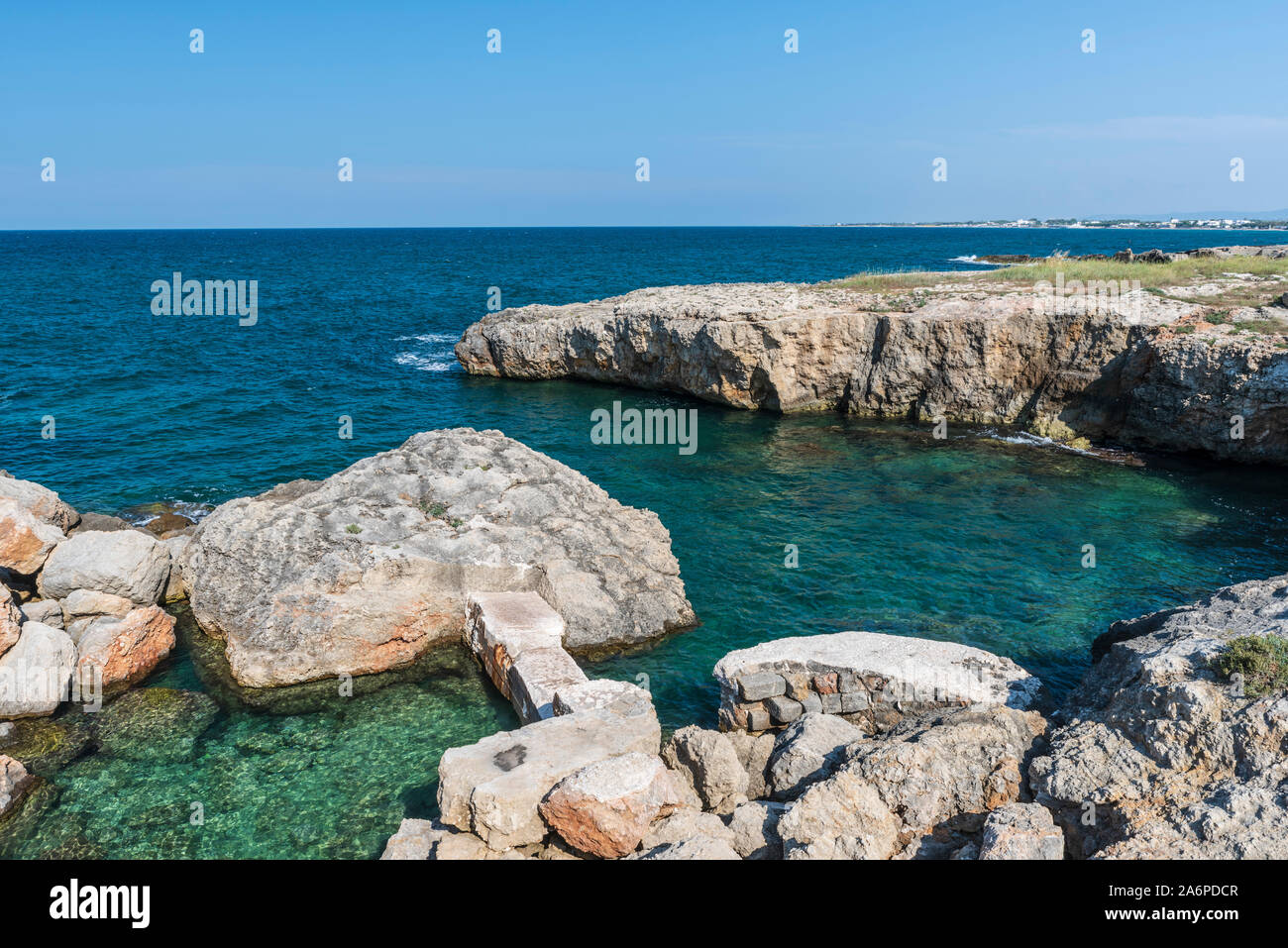 Colors and atmosphere of the Puglia sea. Italy Stock Photo - Alamy