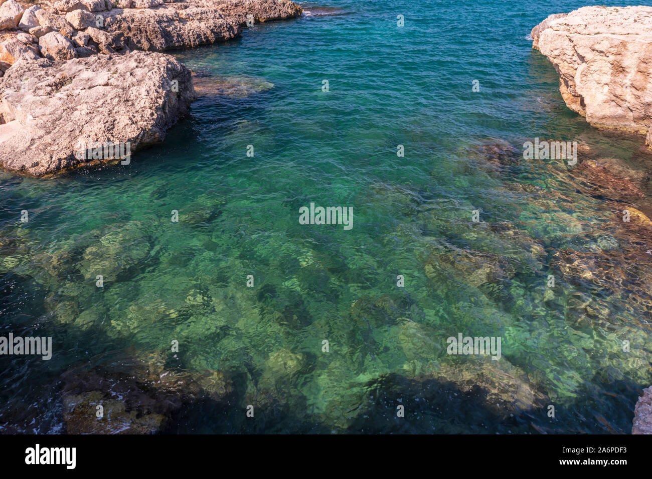 Colors and atmosphere of the Puglia sea. Italy Stock Photo - Alamy