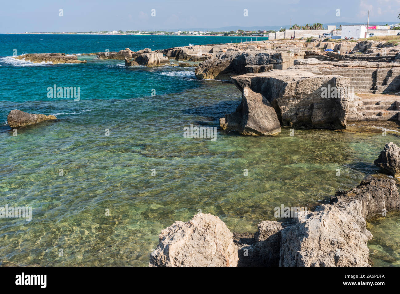Colors and atmosphere of the Puglia sea. Italy Stock Photo - Alamy