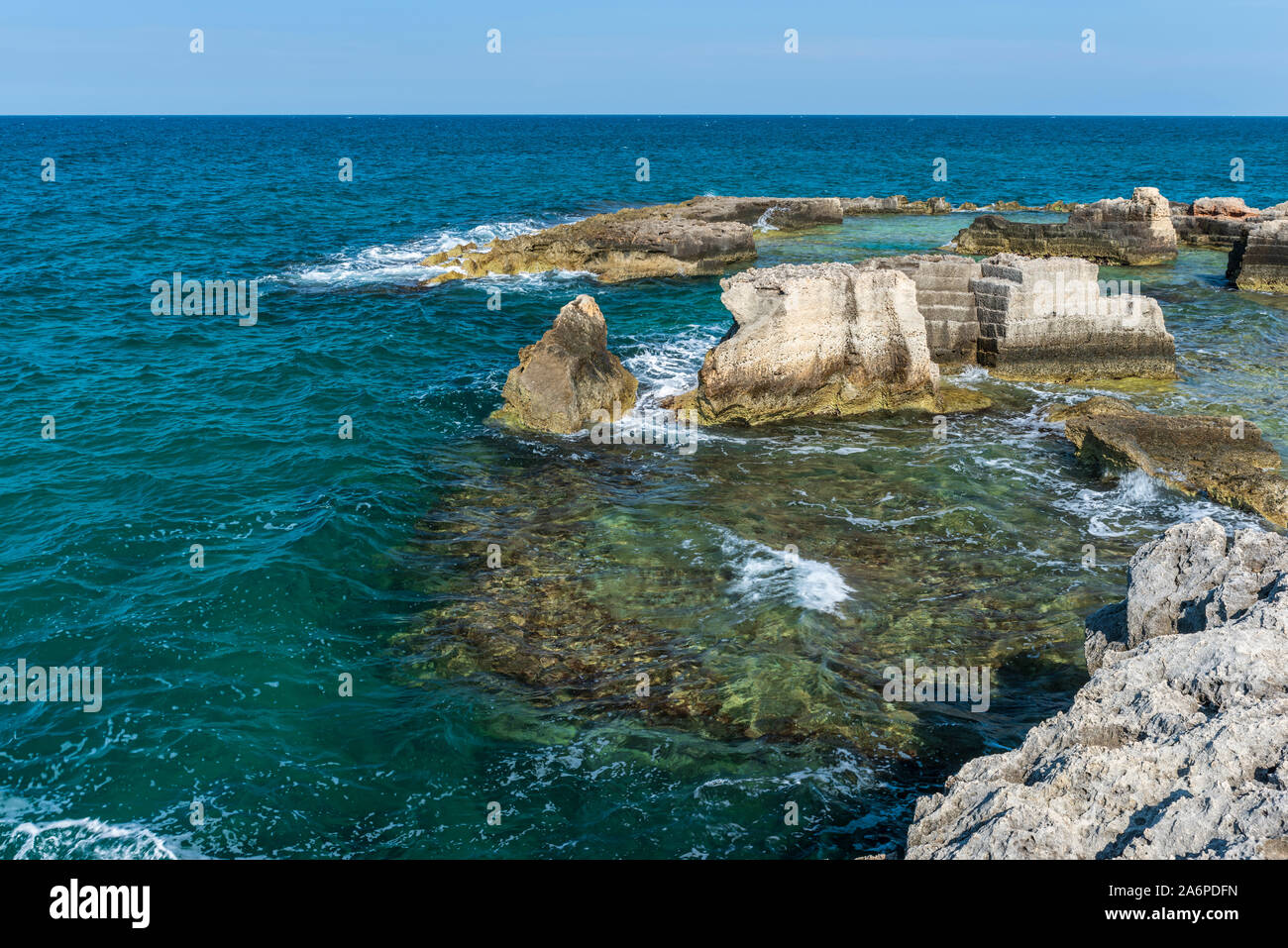 Colors and atmosphere of the Puglia sea. Italy Stock Photo - Alamy