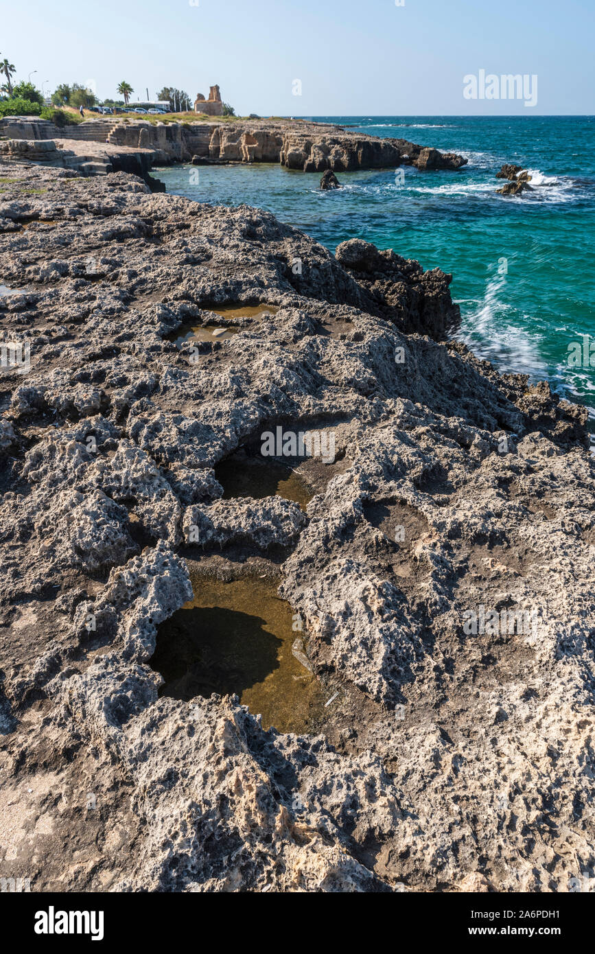 Colors and atmosphere of the Puglia sea. Italy Stock Photo - Alamy