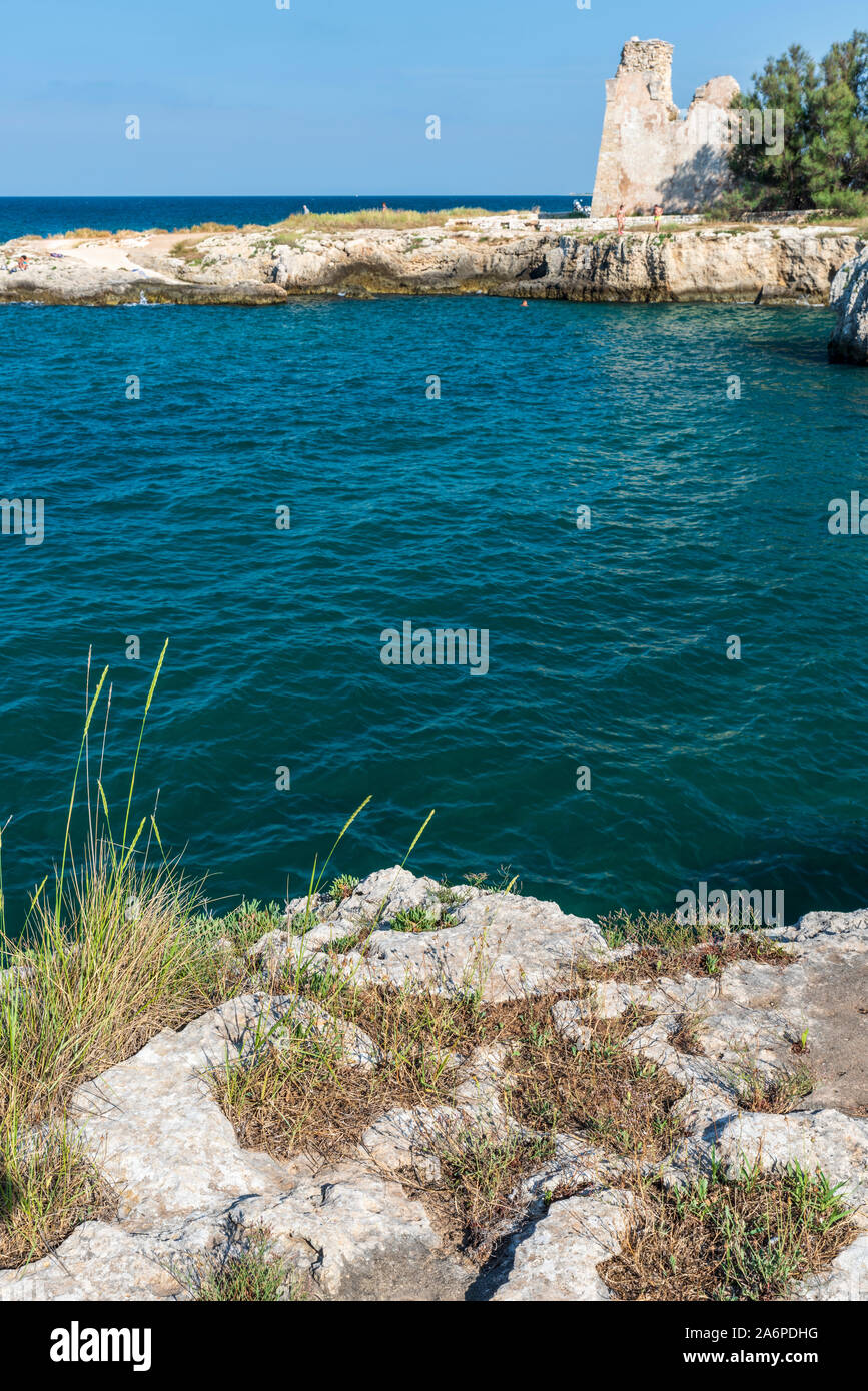Colors and atmosphere of the Puglia sea. Italy Stock Photo - Alamy