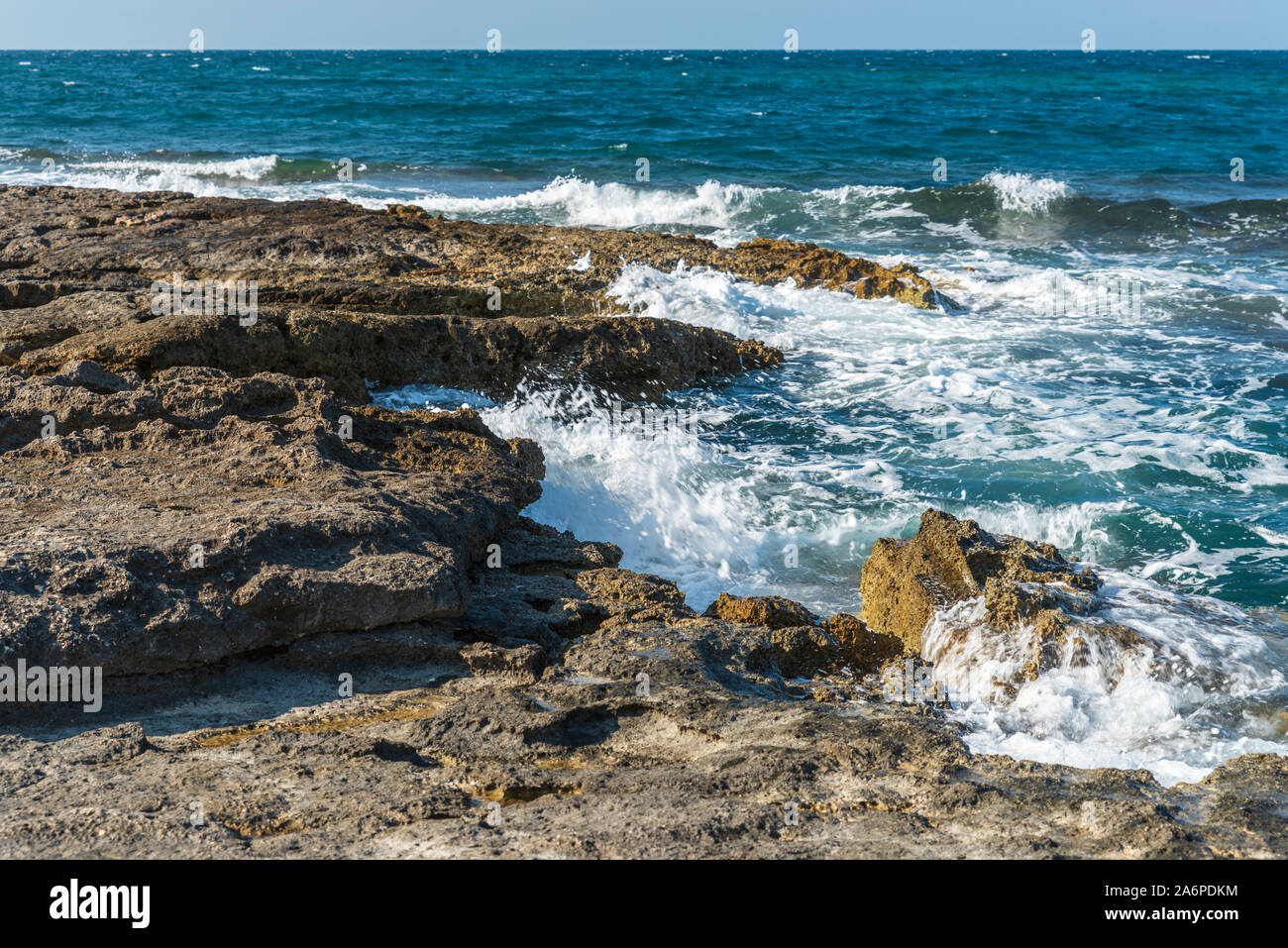 Colors and atmosphere of the Puglia sea. Italy Stock Photo - Alamy