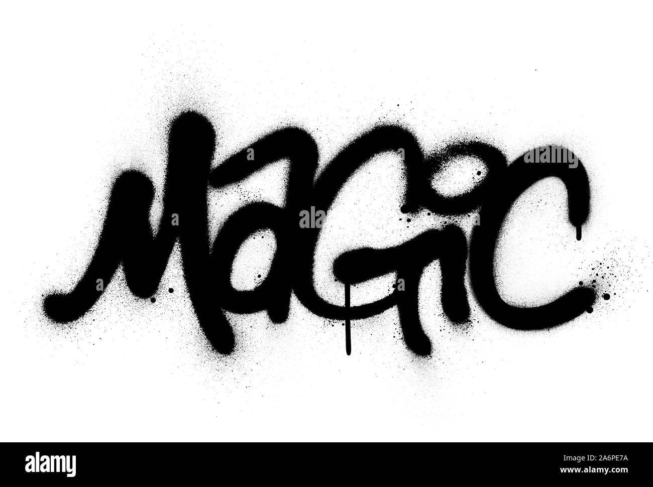 graffiti magic word sprayed in black over white Stock Vector Image ...