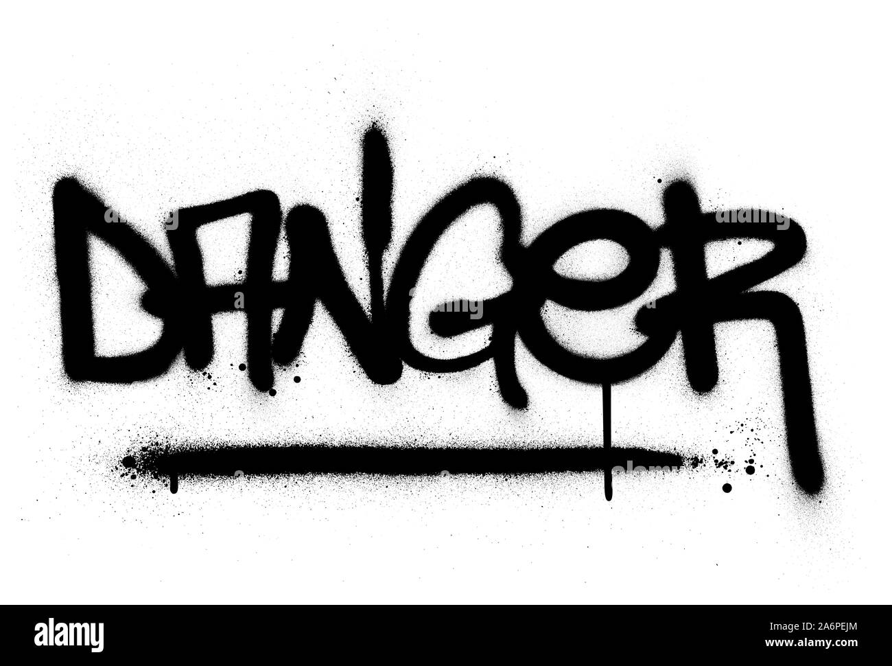 graffiti danger word sprayed in black over white Stock Vector Image ...