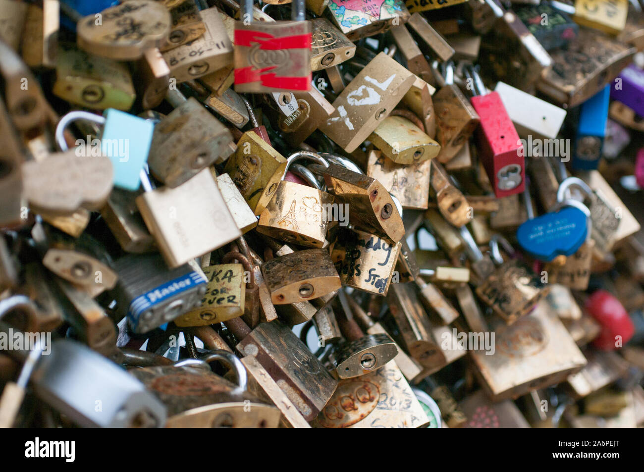 Lockets on a Bridge Stock Photo - Alamy