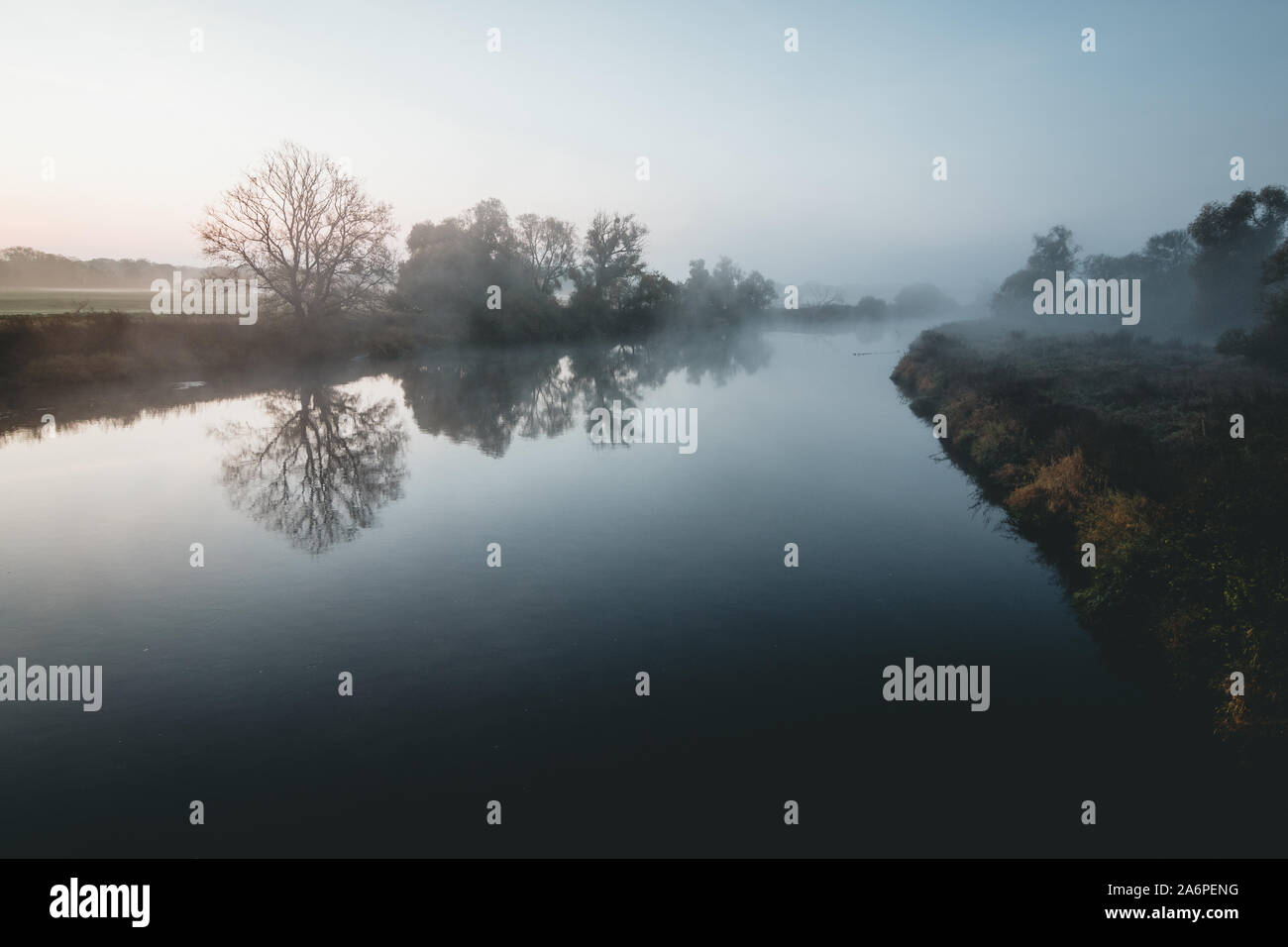 Mirror reflection in the river Stock Photo - Alamy