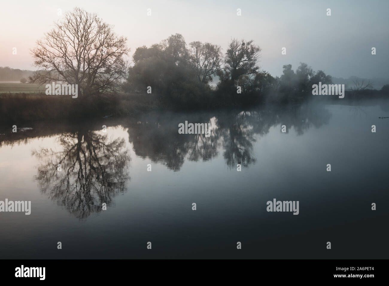 Mirror reflection in the river Stock Photo - Alamy
