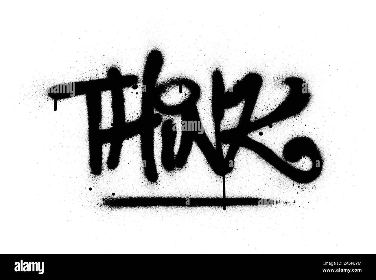 graffiti think word sprayed in black over white Stock Vector Image ...