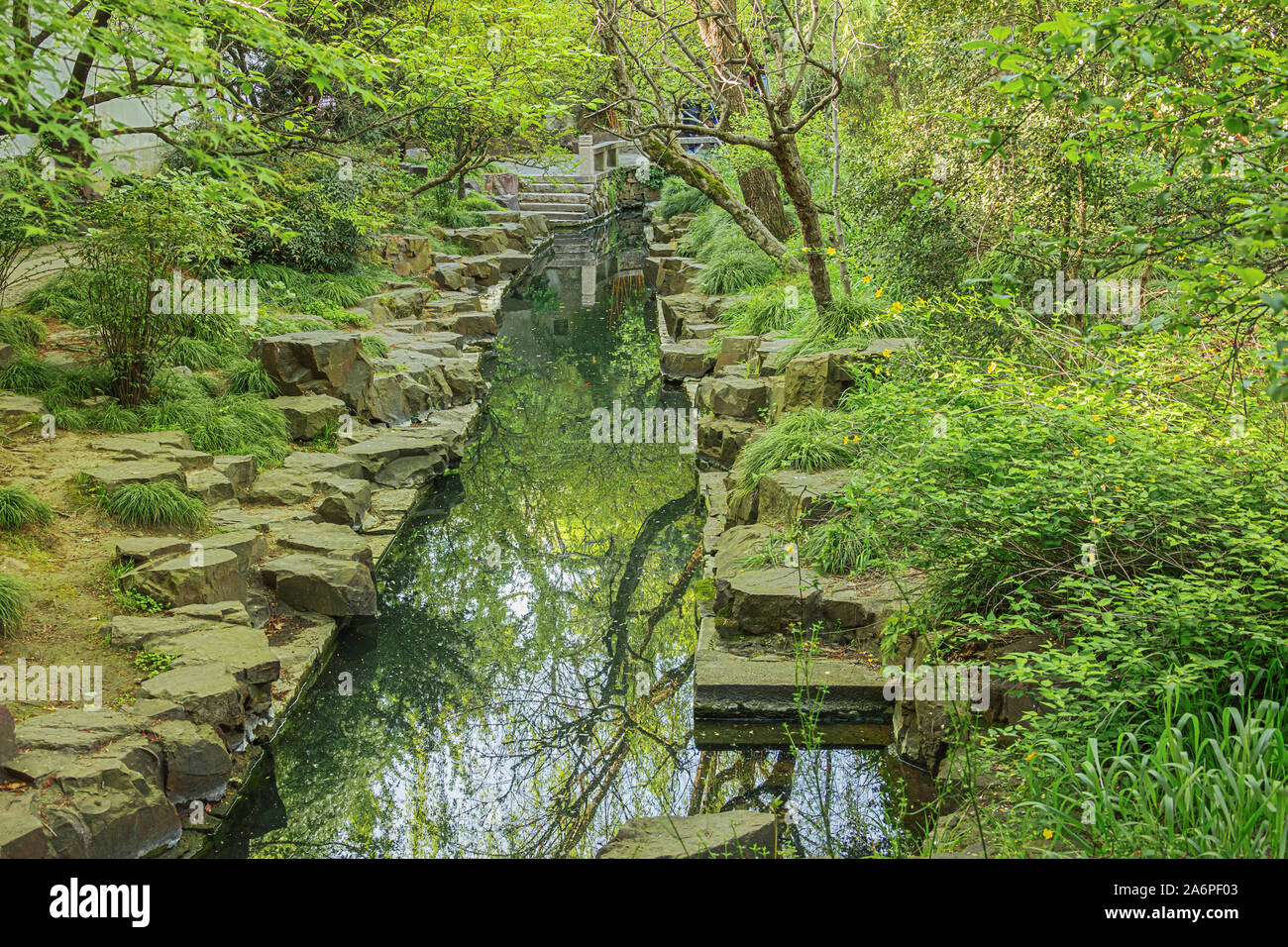 Artificial river in the Liu Garden in Suzhou Stock Photo - Alamy