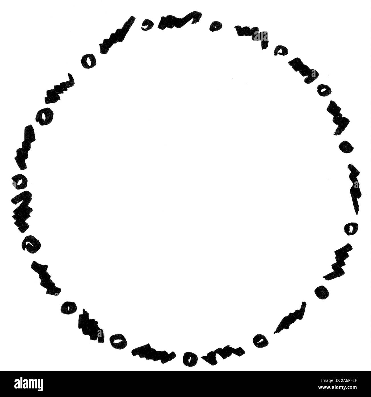 Simple basic doodle Hand Drawn Round Isolated Ink Frame. Pen strokes ...