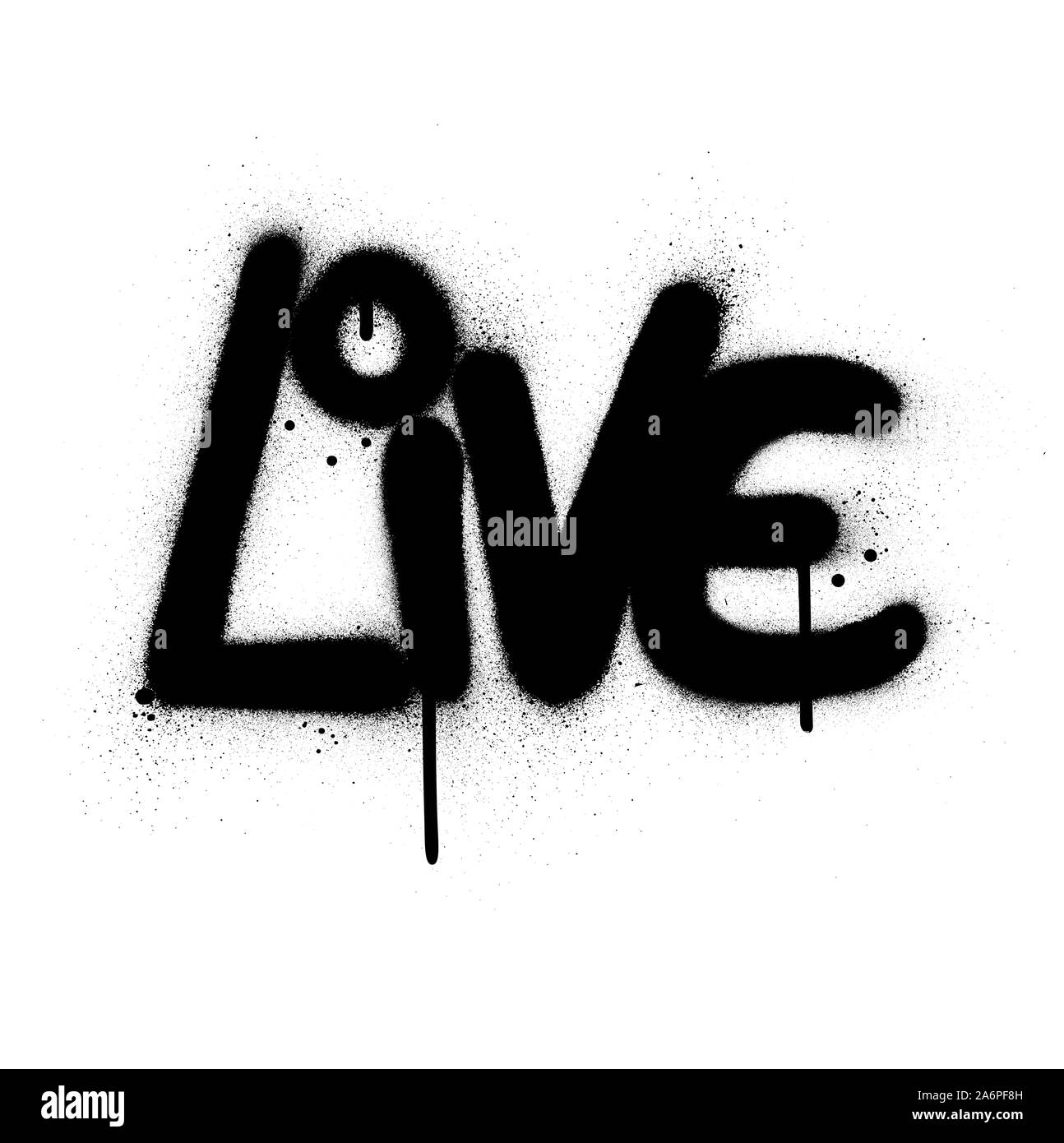 graffiti live word sprayed in black over white Stock Vector Image & Art ...