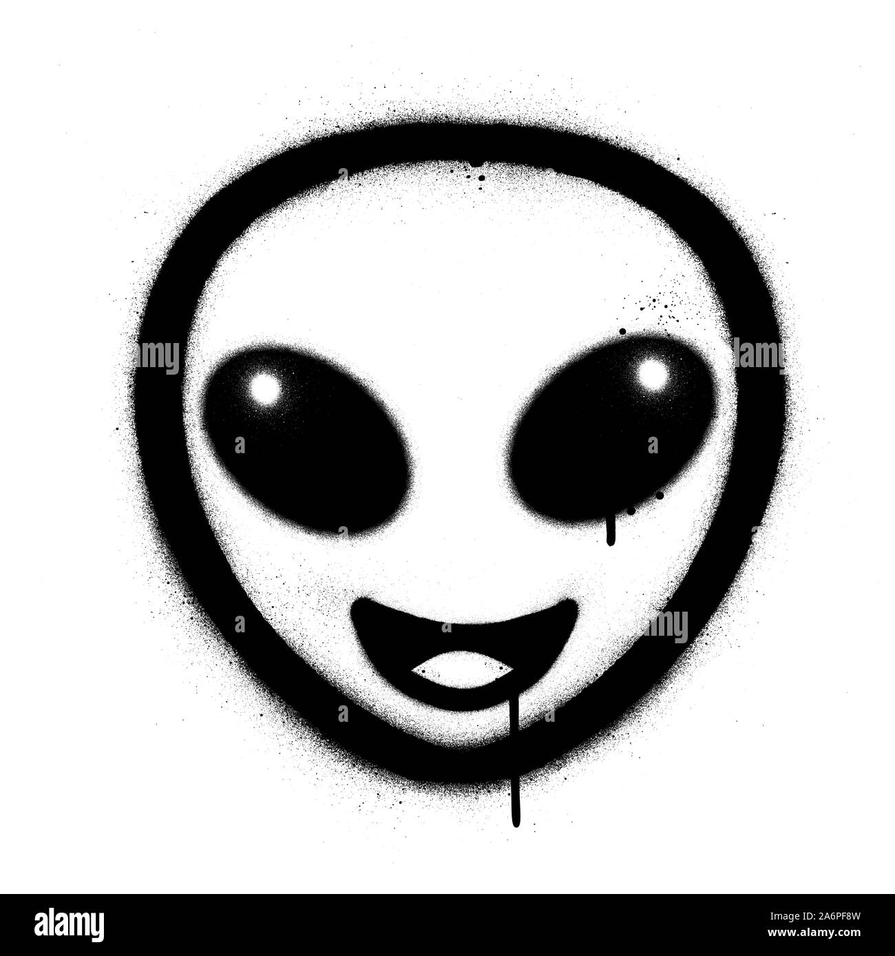 graffiti alien sprayed in black over white Stock Vector Image & Art - Alamy