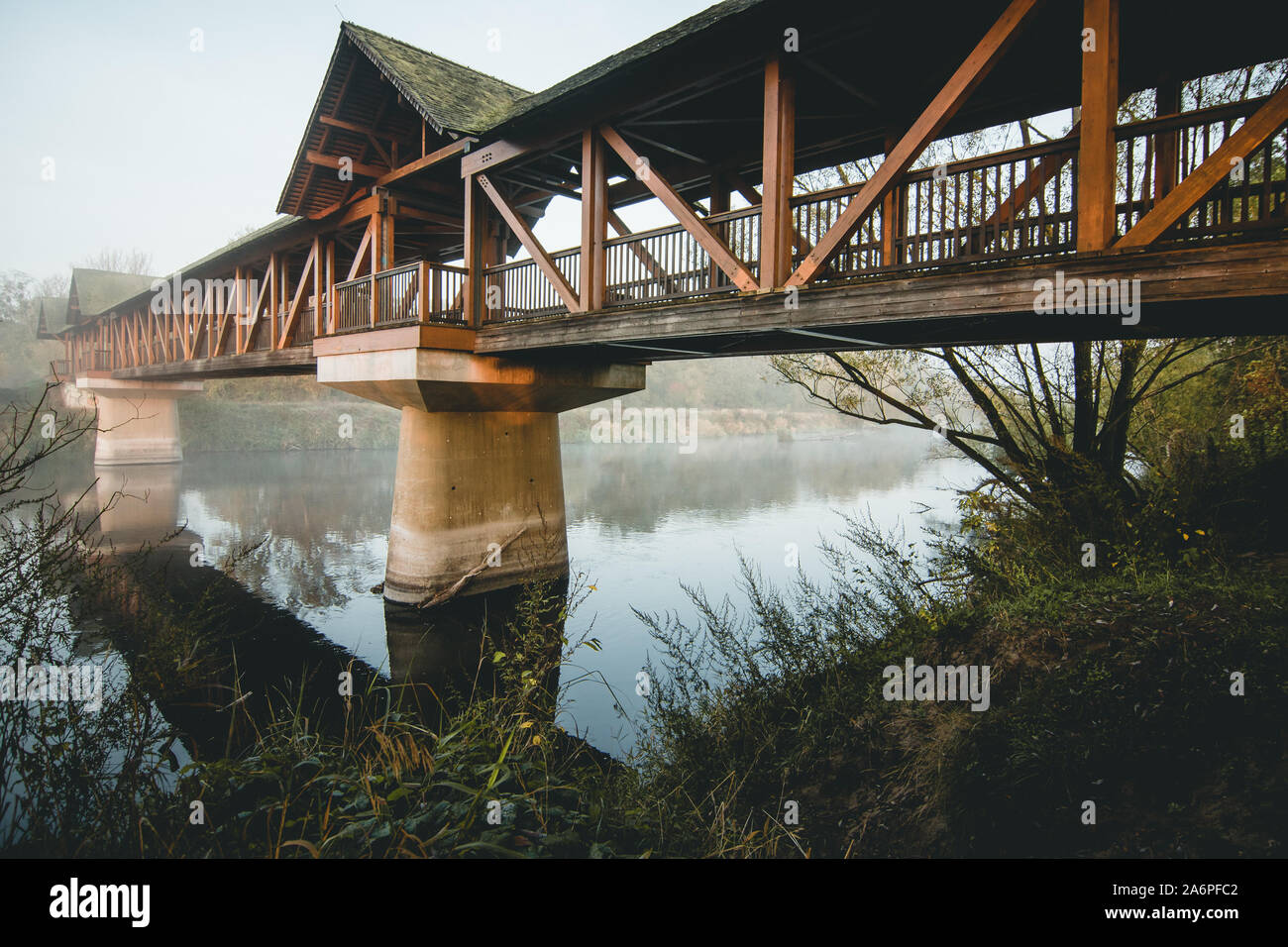 Bridge above the river Stock Photo - Alamy