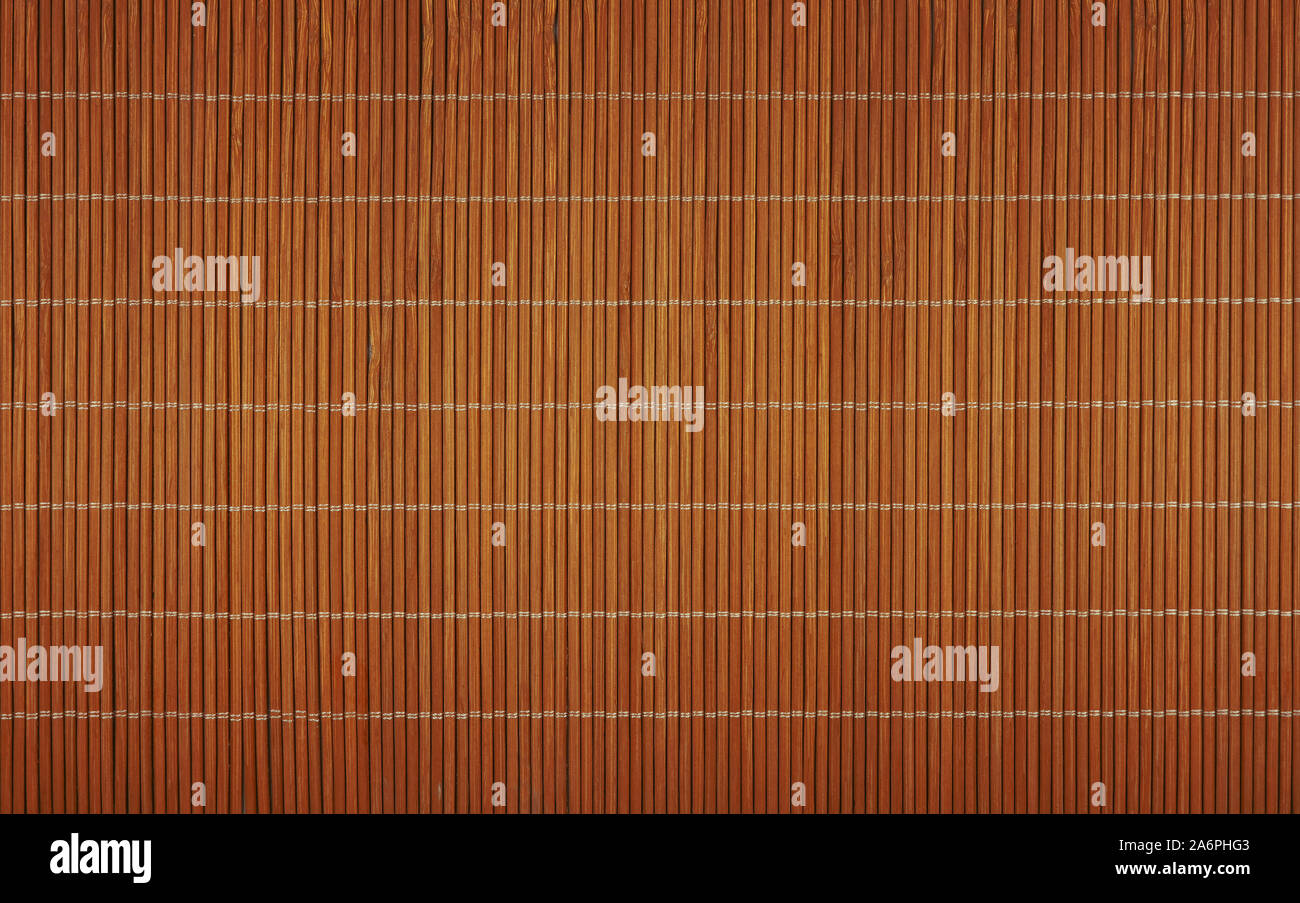 Close up natural brown bamboo wood mat background texture, directly ...