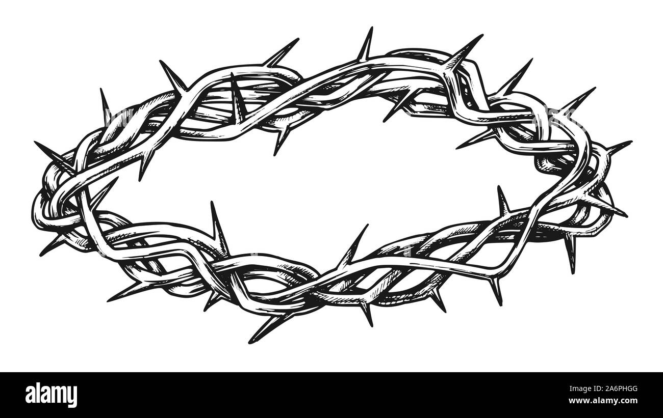 Crown Of Thorns Religious Symbol Hand Drawn Vector Stock Vector Image ...