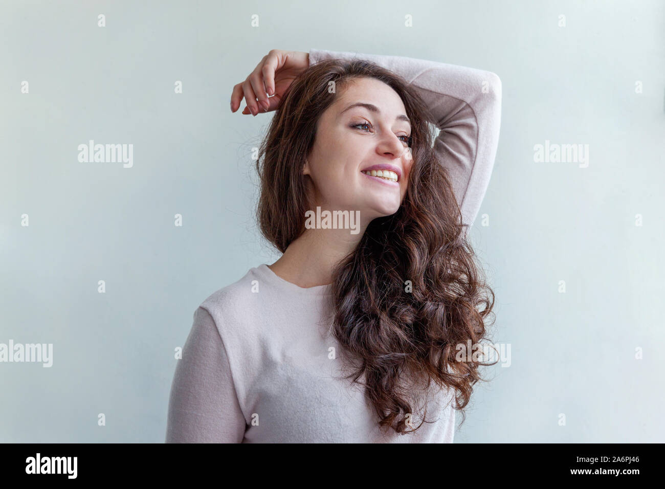 Happy girl smiling. Beauty portrait young happy positive laughing ...