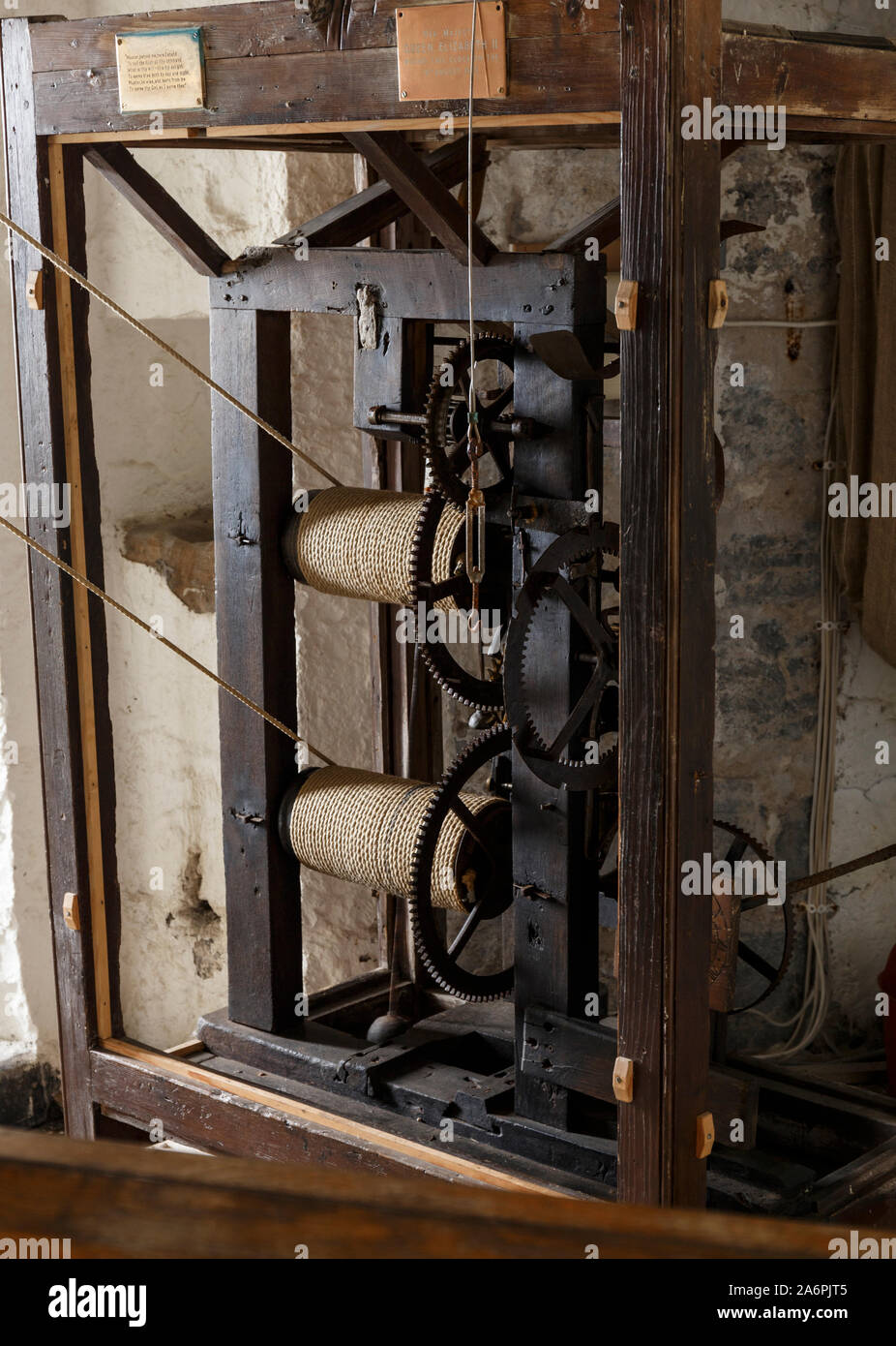 Ancient mechanical clock ,16th Century,Castle Rushen, Castletown. Isle ...
