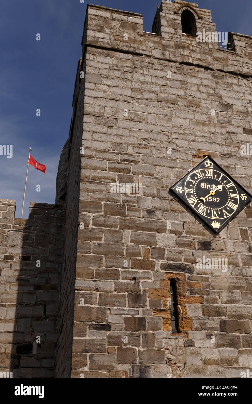 Ancient mechanical clock ,16th Century,Castle Rushen, Castletown. Isle ...