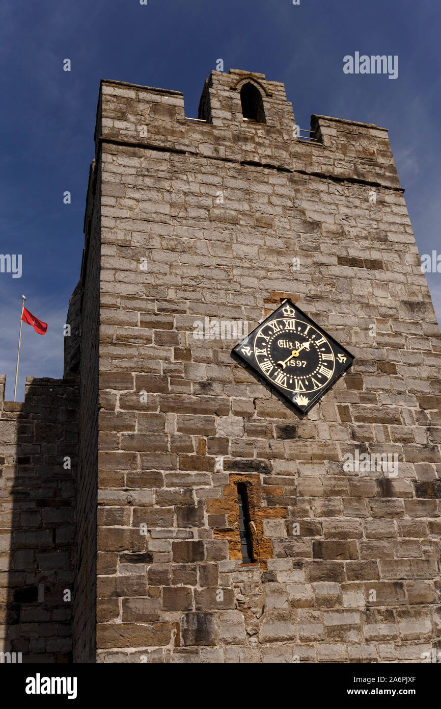 Ancient mechanical clock ,16th Century,Castle Rushen, Castletown. Isle ...