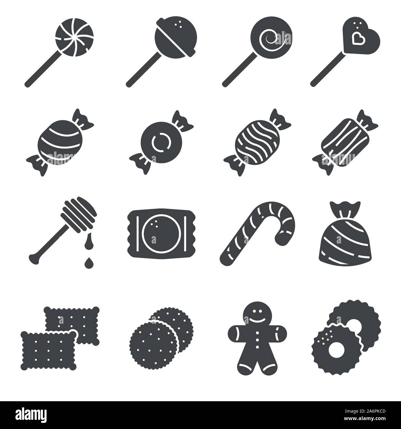 Sweets icons set chocolate Cut Out Stock Images & Pictures - Alamy