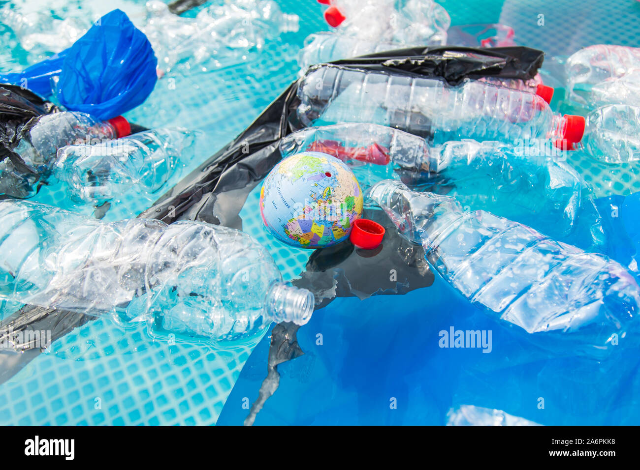 UFA, RUSSIA - JULY 25, 2019 : Problem of trash, plastic recycling ...