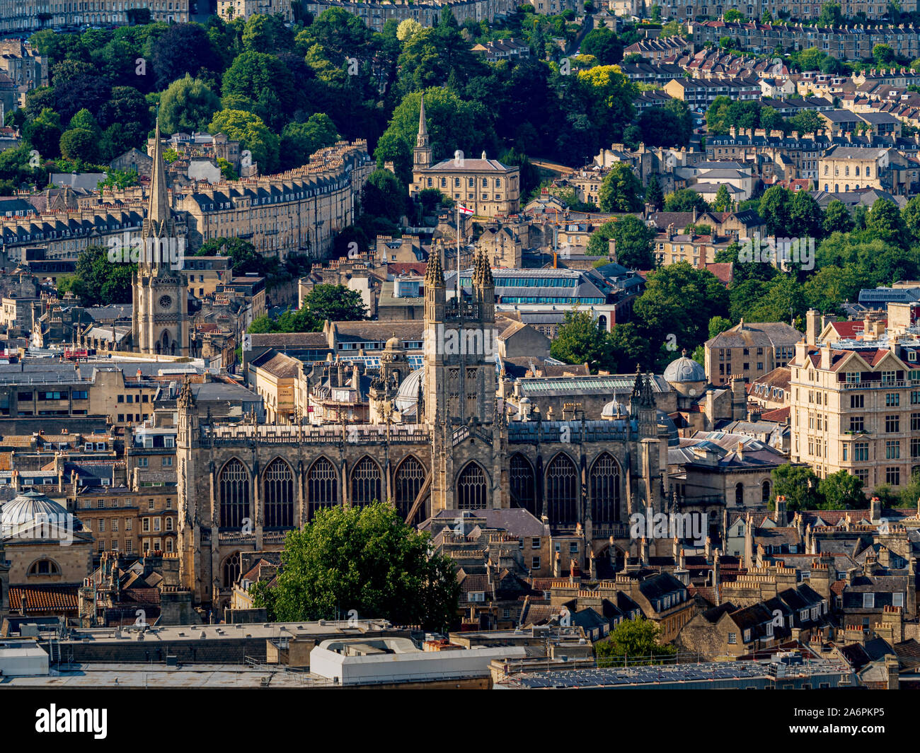 Aerial view of Bath Abbey, Bath, Somerset Stock Photo - Alamy