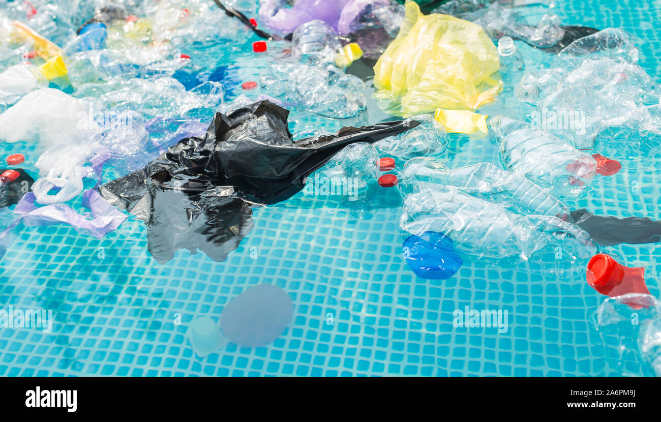 Plastic recycling, pollution and environmental concept - Environmental ...