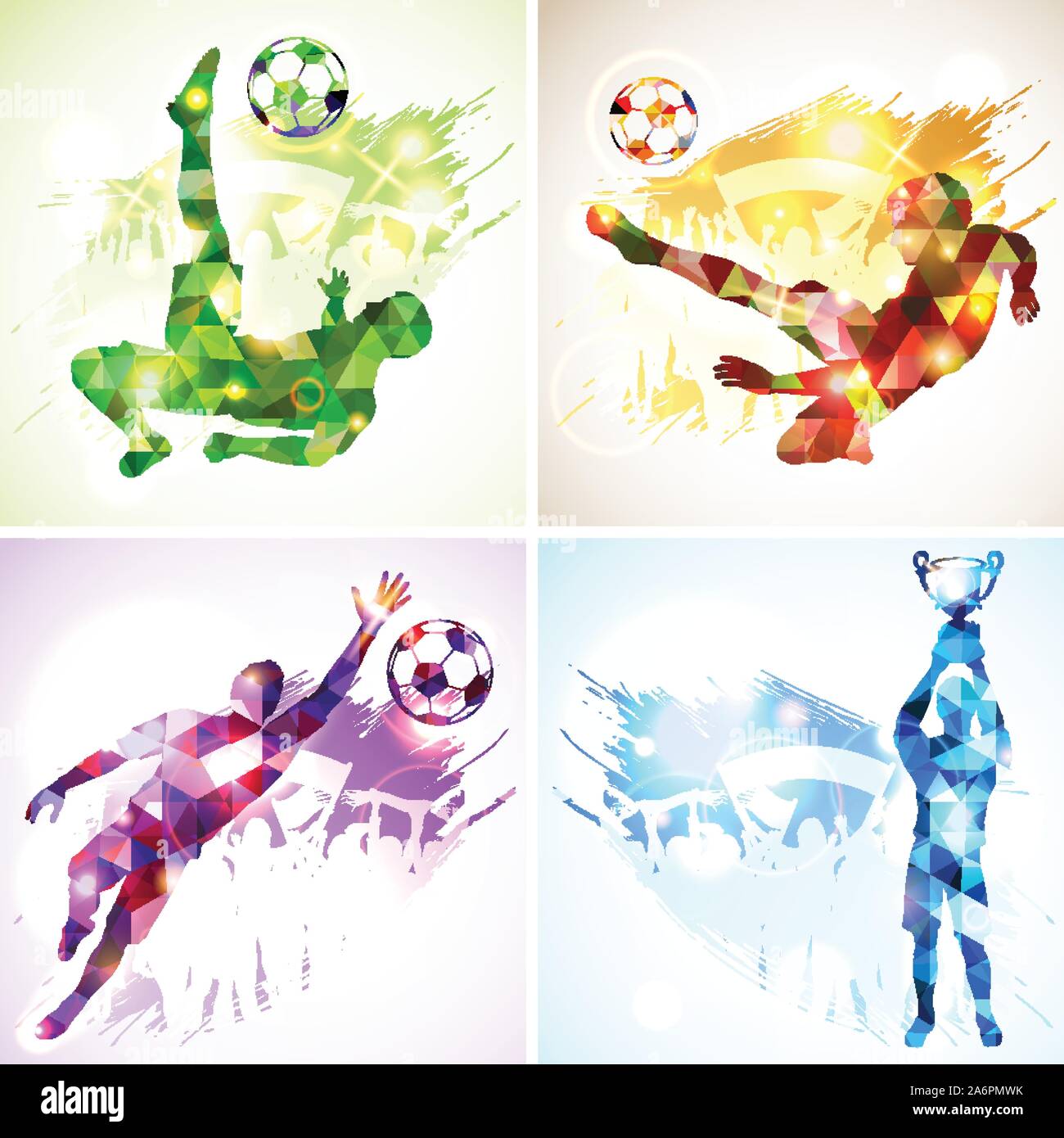 Silhouettes soccer football players Stock Vector Image & Art - Alamy