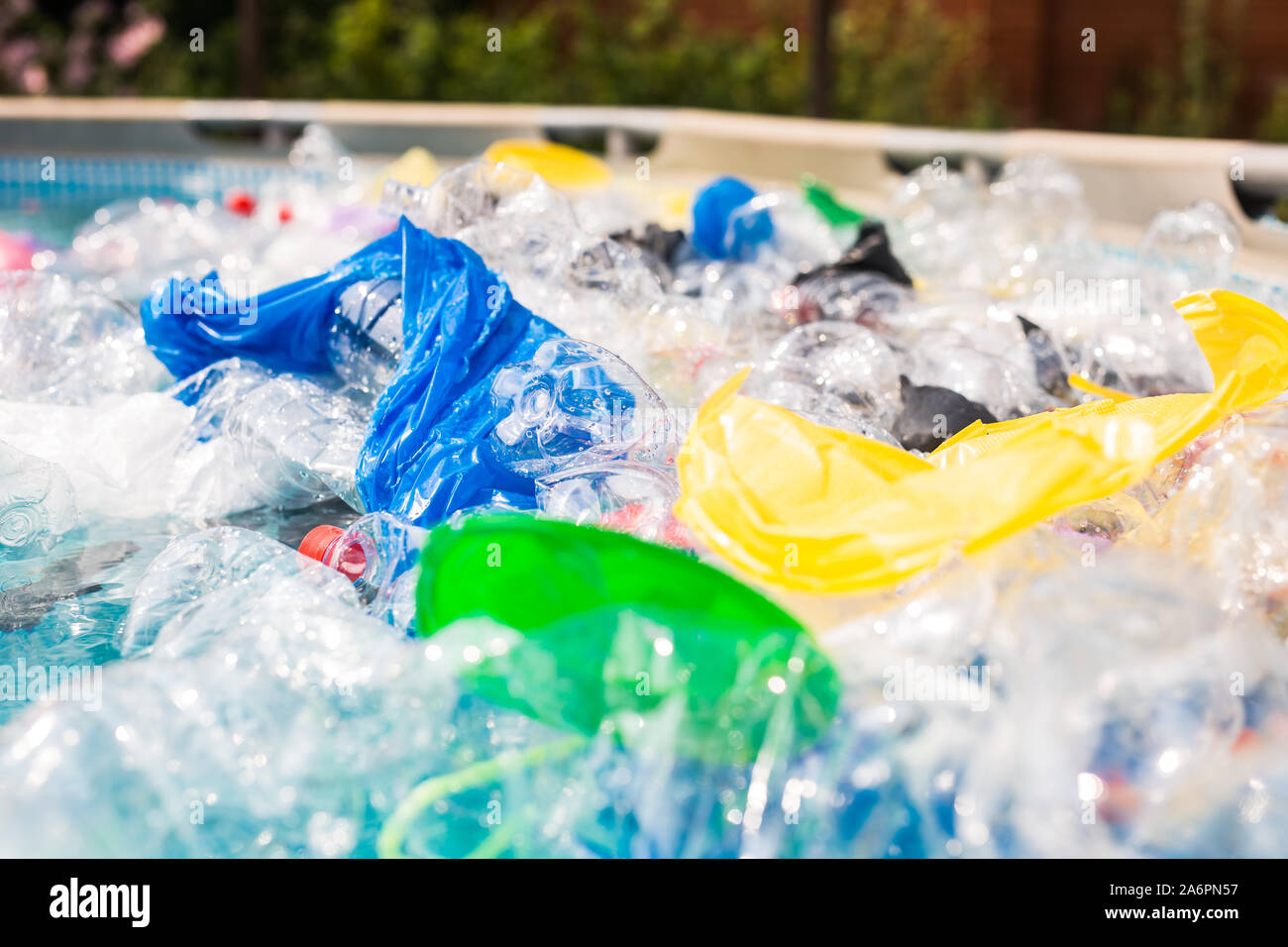 Problem of trash, plastic recycling, pollution and environmental ...