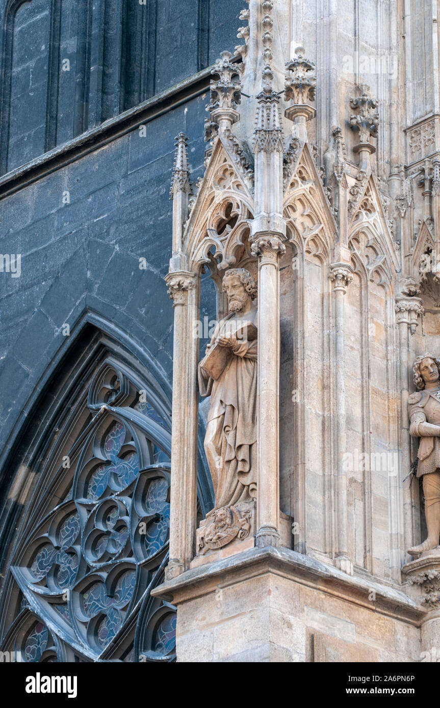 Close up details of the exterior of St. Stephan (Stephansdom) Cathedral ...