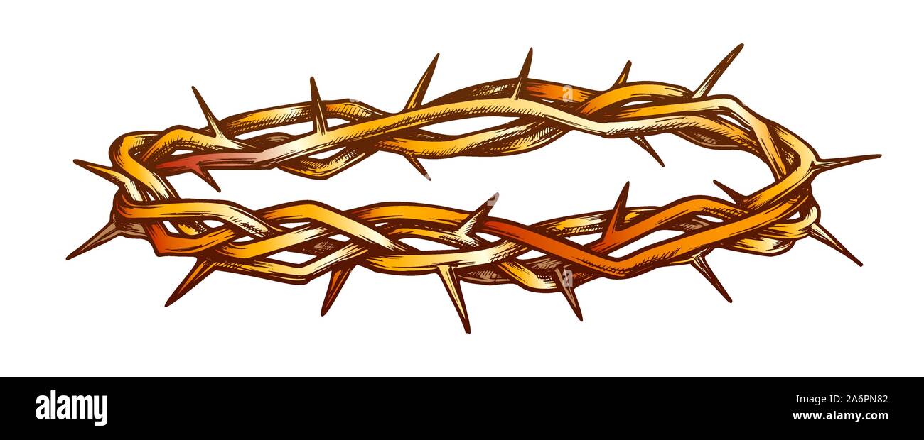 Crown Of Thorns Religious Symbol Color Vector Stock Vector Image & Art ...