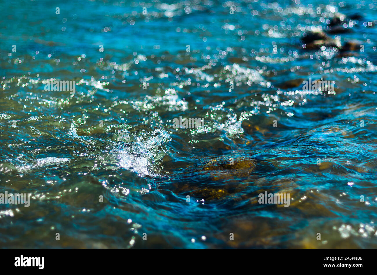 Whitewater, Splashes of River Flowing Over Rocks at High Current Stock ...