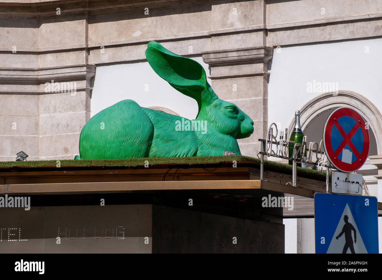 Green rabbit sculpture, Albertina, Vienna, Austria Stock Photo - Alamy