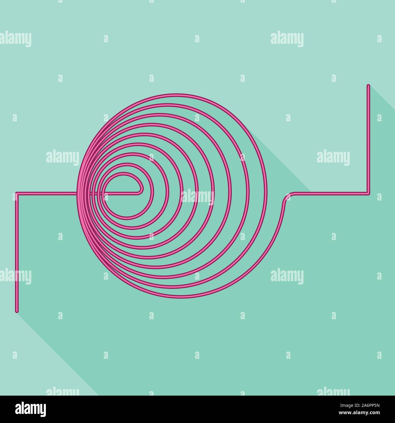 Thin coil icon. Flat illustration of thin coil vector icon for web ...