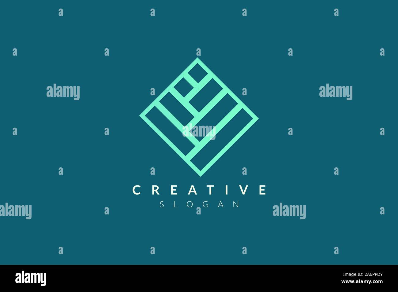 Square logo design with tile shape. Minimalist and modern vector ...