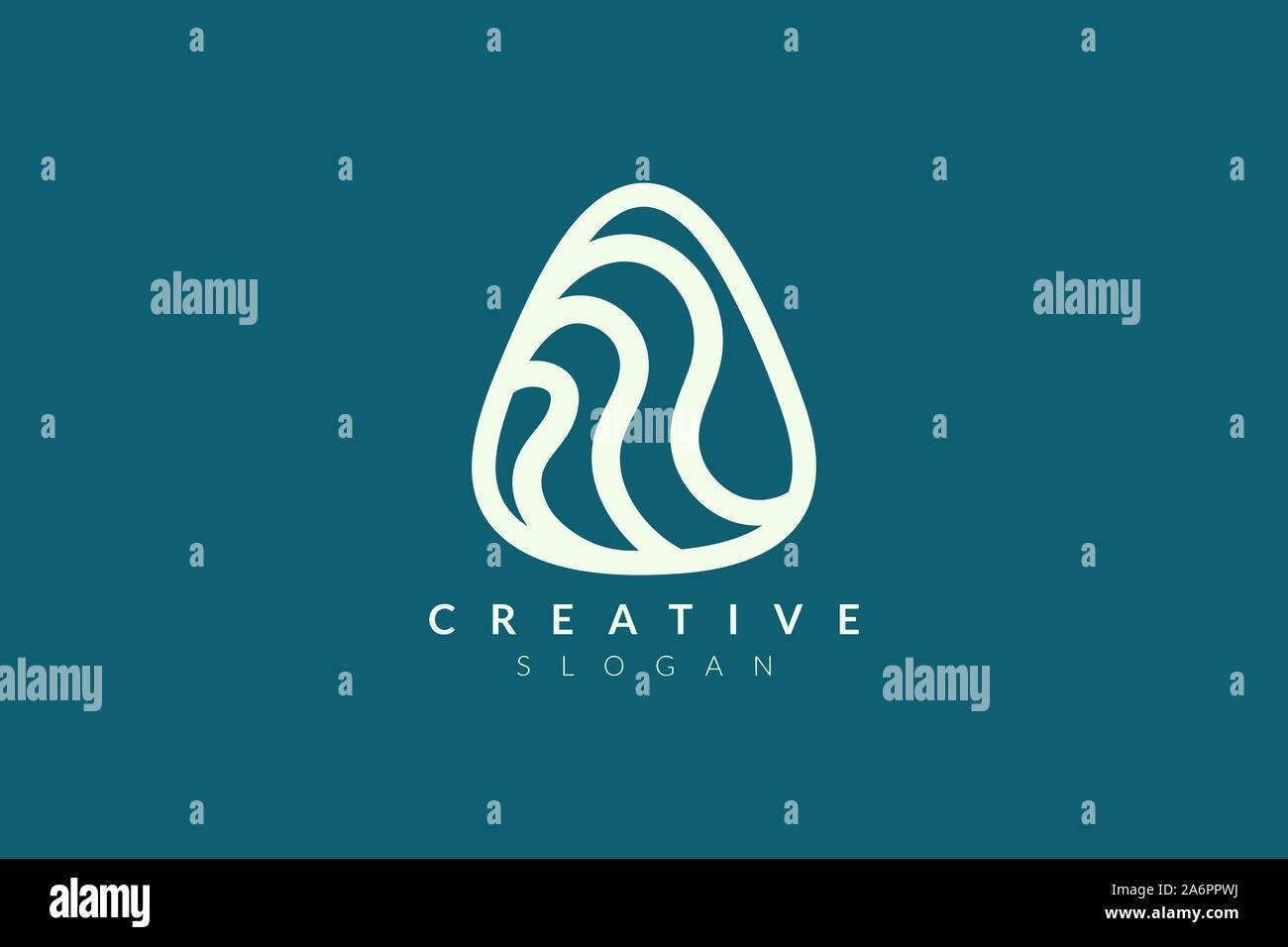 Wave merge logo design with round triangle. Minimalist and modern ...