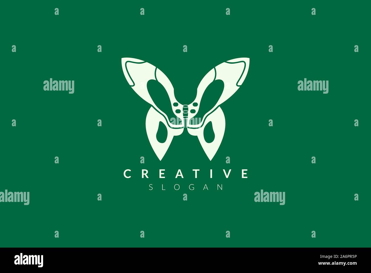 Logo design of the pelvis with a butterfly shape. Minimalist and modern ...