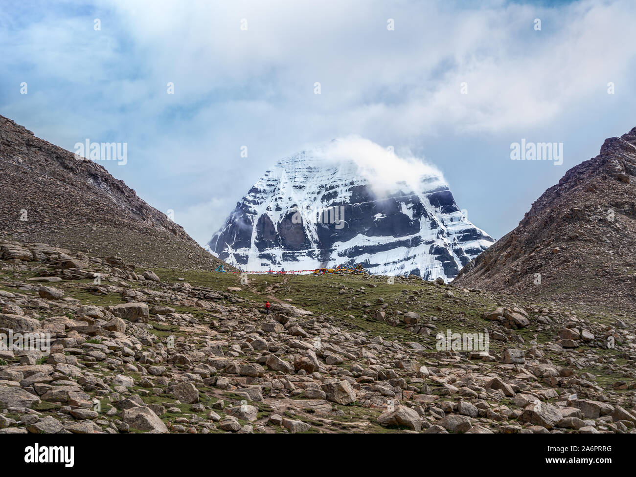 Sacred mountain in Tibet - Mount Kailash with blue sky Stock Photo - Alamy