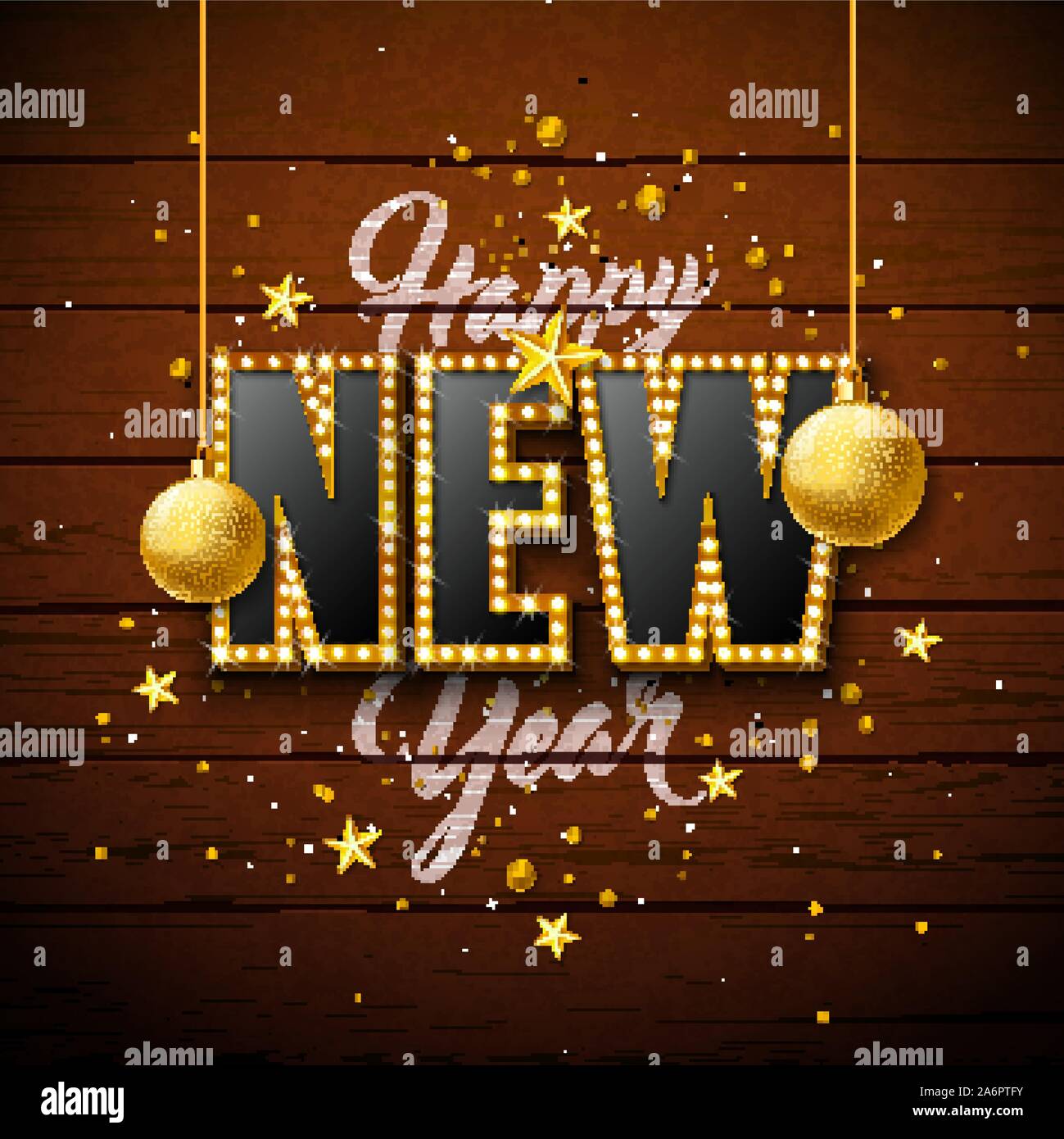2020 new year wood Stock Vector Images - Alamy