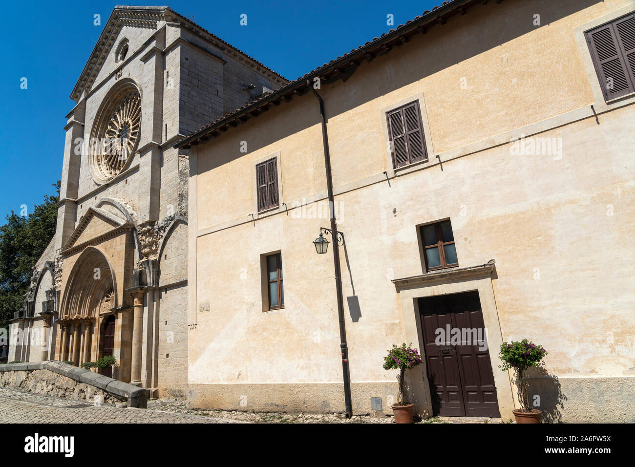 Exterior of the Abbey of Fossanova, Latina, Lazio, Italy, medieval ...