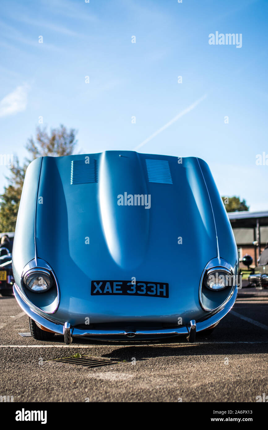 Jaguar E-Type front bonnet Stock Photo - Alamy